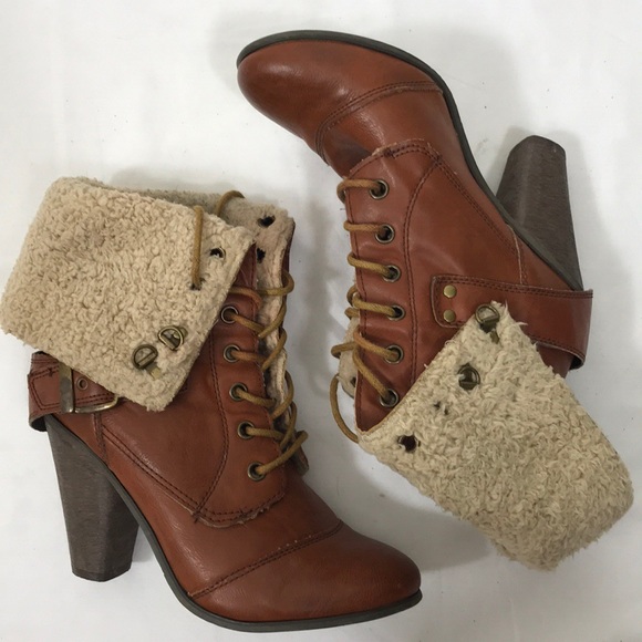 Nine West | Shoes | Nine West High Heeled Shearling Fashion Boots 7 ...